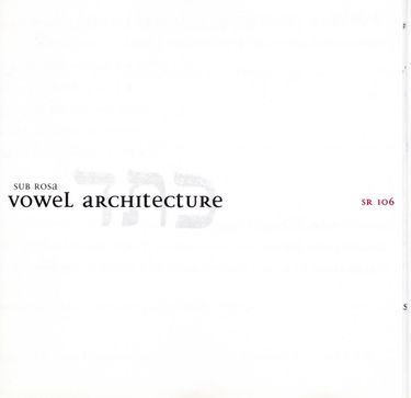 Tobias Hazan - Vowel Architecture - Reviews - Album of The Year