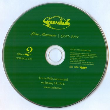 Greenslade - Live in Prilly, Switzerland on January 18, 1974, venue ...