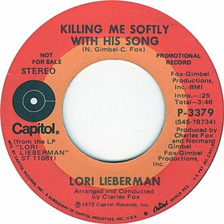 Lori Lieberman - Killing Me Softly with His Song (Single) - Reviews ...