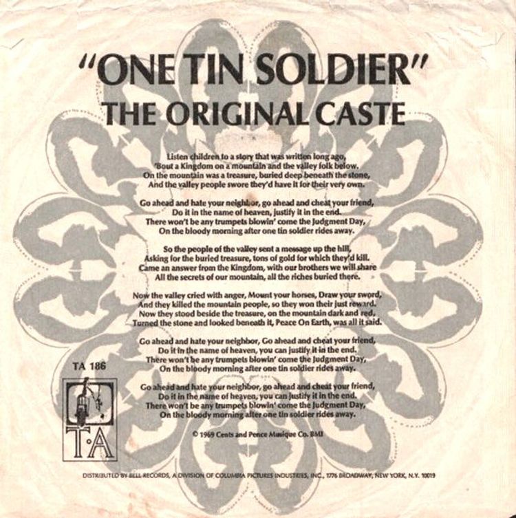 The Original Caste - One Tin Soldier (Theme from Billy Jack) (Single ...