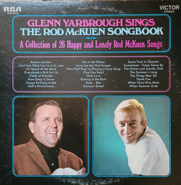 Glenn Yarbrough - Sings The Rod McKuen Songbook - Reviews - Album of ...